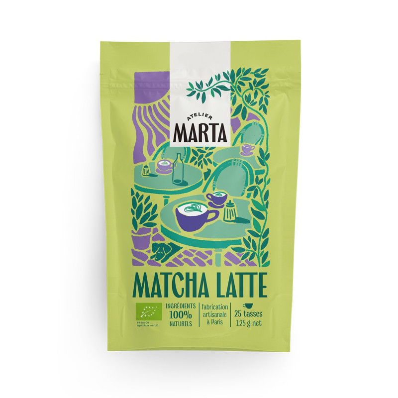 Marta Matcha Latte Bio en bolsa de 125g - MALONGO