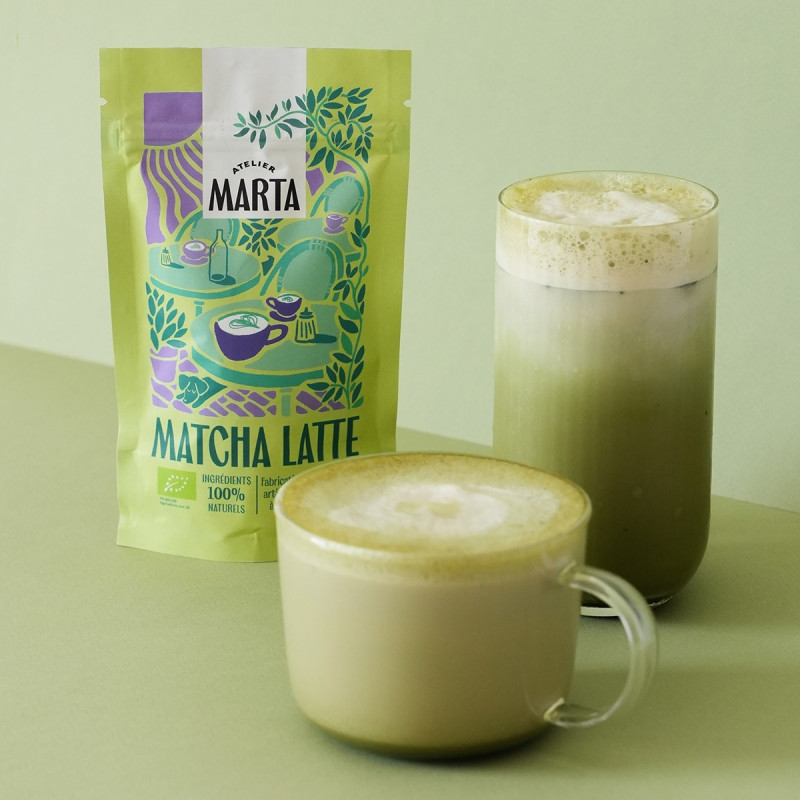 Marta Matcha Latte Bio en bolsa de 125g - MALONGO