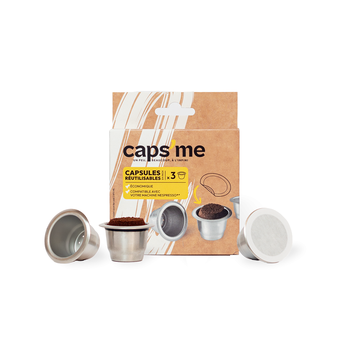 Capsule riutilizzabili CAPS'ME compatibile con Nespresso - MALONGO