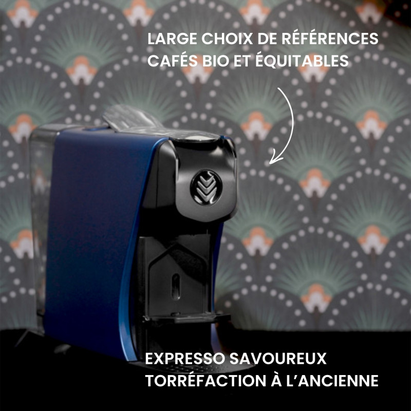 EOH machine à café dosette gamme nacré bleu nuit - Malongo