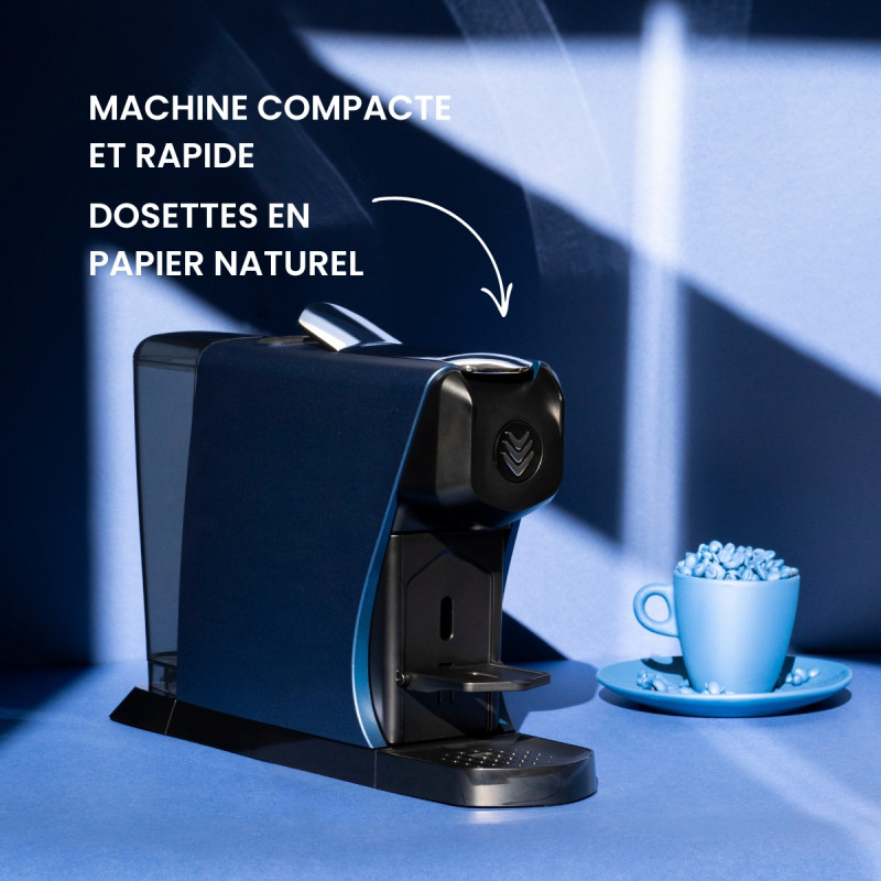 EOH machine à café dosette gamme nacré bleu nuit - Malongo
