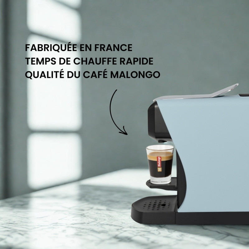 EOH machine à café dosette gamme mat bleu pastel - Malongo